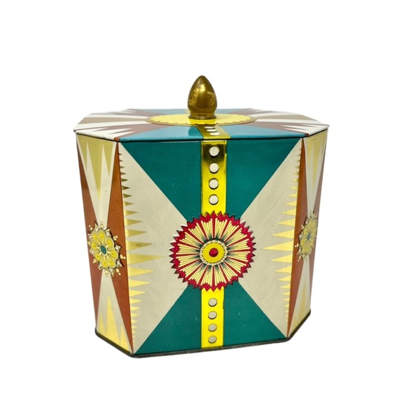 Vintage | Accents | Vintage Lidded Painted Candy Trinket Storage Box ...